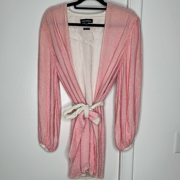 Retrofete | Dresses | Retrofte Pink Shimmer Robe | Poshmark